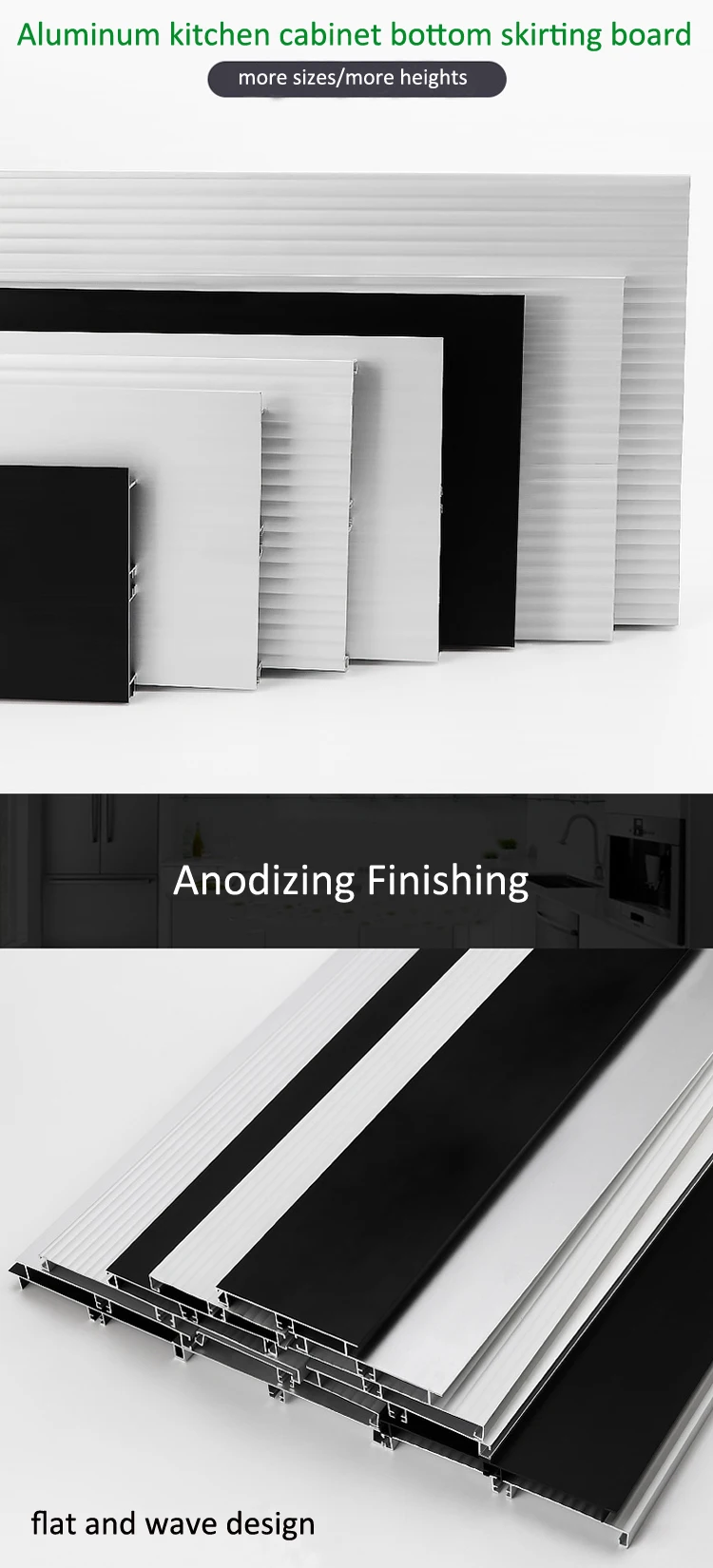 Aluminium Profile Kitchen Cabinet Bottom Flooring Baseboard Aluminium ...