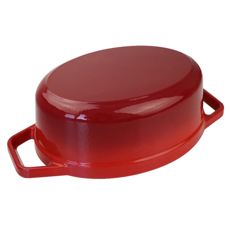 French Large Red Cast Iron Casserole Saucepans Pot Enamel Cast Iron ...