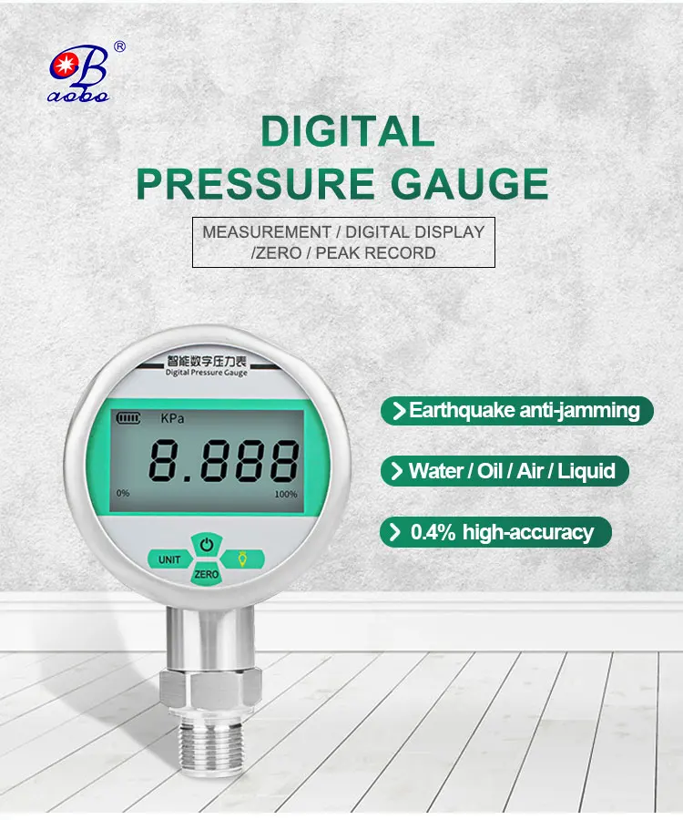 Digital Vacuum Pressure Compound Gauge Lcd Display Digital Pressure ...