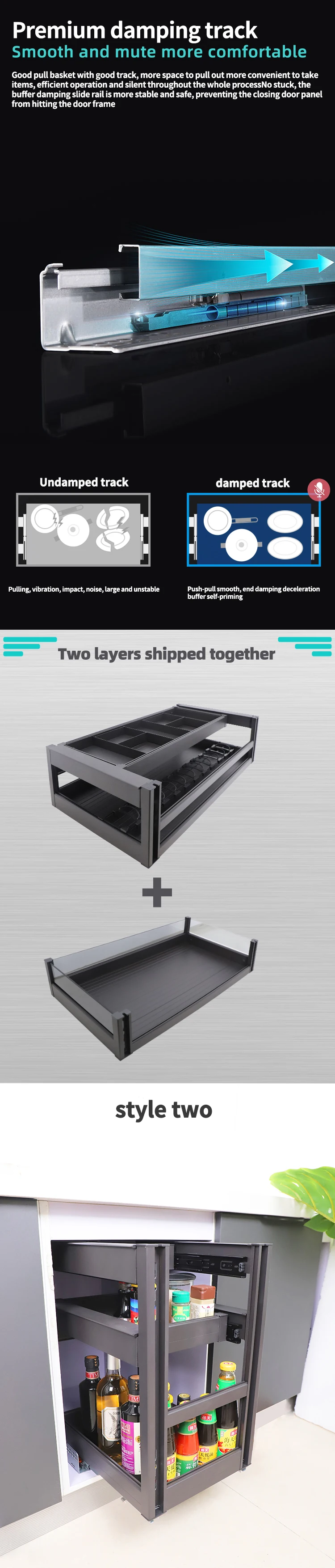 2-Tier Kitchen Sliding Wire Basket Drawers Organizer – Bergoto