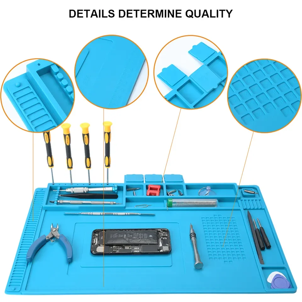 Silicone Repair Mat Non Magnetic Soldering Rubber Mat Heat Insulation ...
