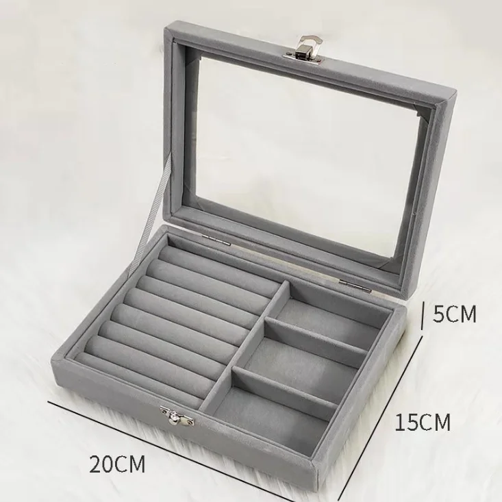 Flannel Wooden Flip Jewelry Packaging Box - Customizable