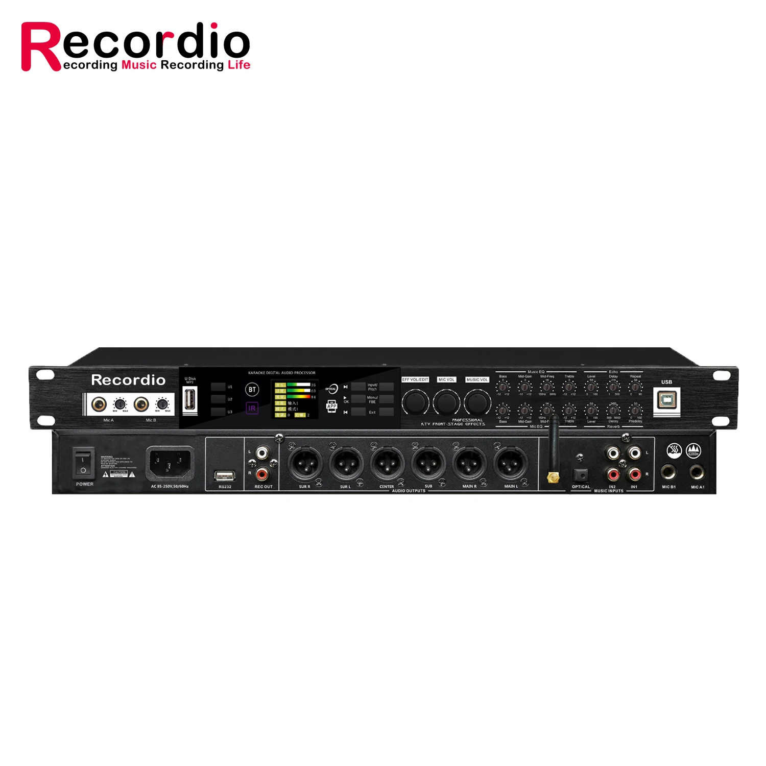 GAX-K500 KTV Pre-effector Audio Processor Sound System digital effect ...