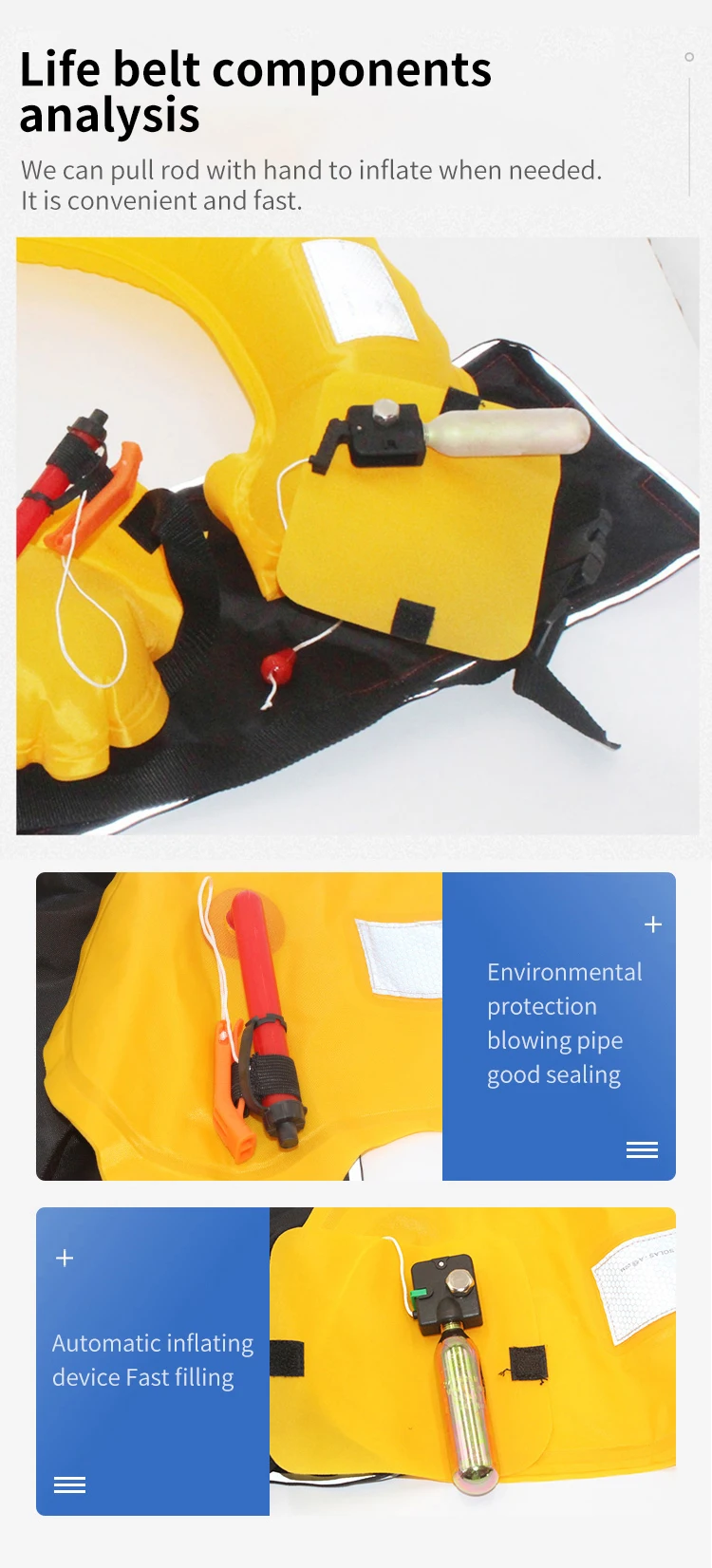 Portable Self Inflatable Life Vest Jacket Inflatable Life Belt Jacket ...