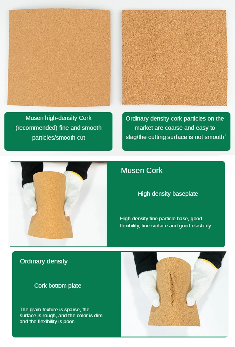 Tianleicork Wholesale Self-adhesive Cork Rolls High Density 1mm-12mm Thickness Cork Sheet Board ...