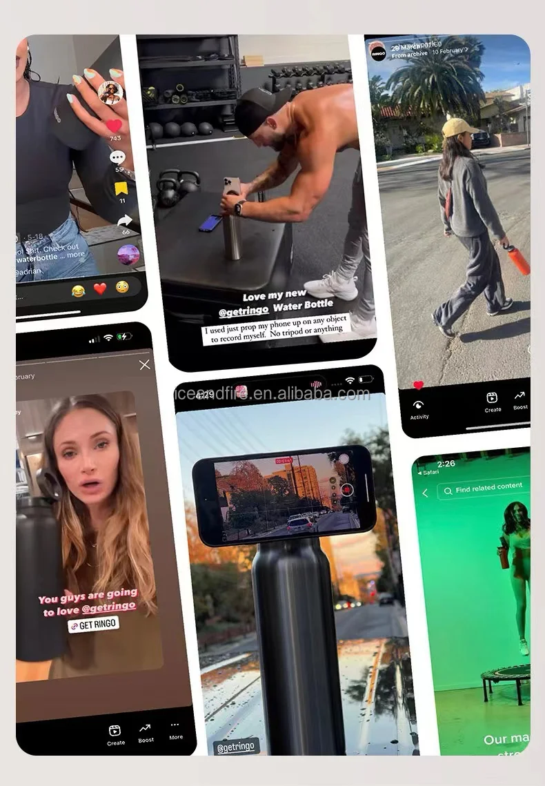 Magsafe Water Bottle 24oz 710ml Double Wall Steel With Magnetic Ring ...