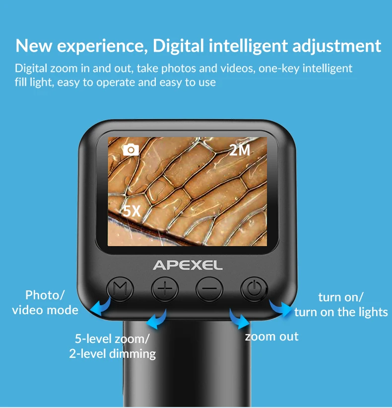 APEXEL Digital Handheld Microscope - 400X-800X Magnification