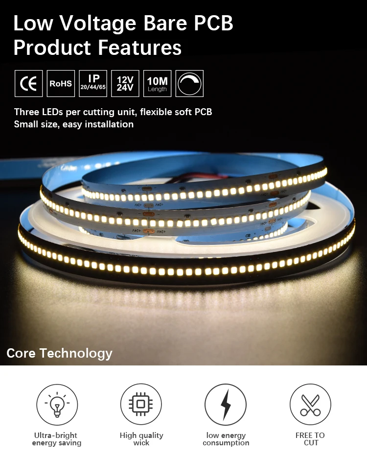 Low Voltage Led Strip Light 12v 24v 120led Ce Rohs 3 Years Warranty ...
