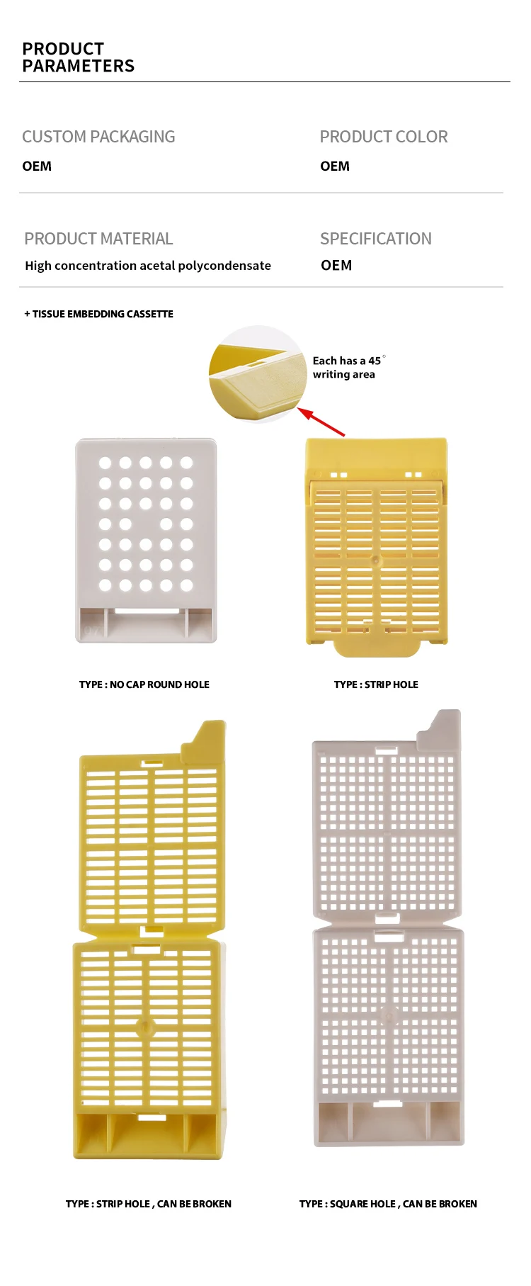 Plastic Tissue Embedding Cassette Histology Cassette Lab Use Plastic ...