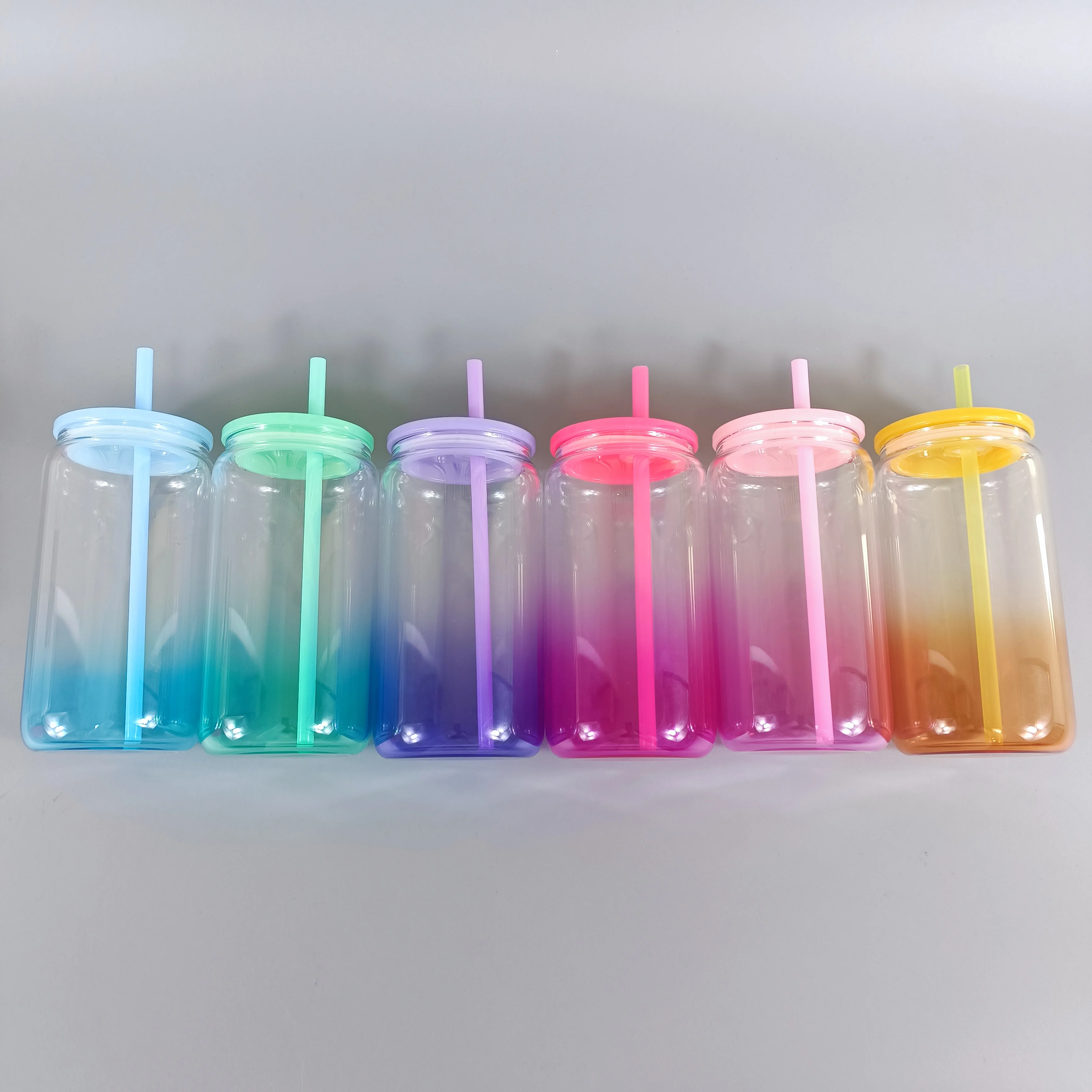 Usa Warehouse 15oz 17oz Sublimation Colored Candy Clear Jelly Glass ...