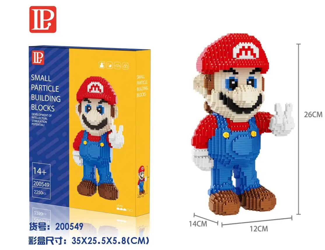 Hot Sell Diy Mini Cartoon Character Building Block Sets Marios For Kids ...
