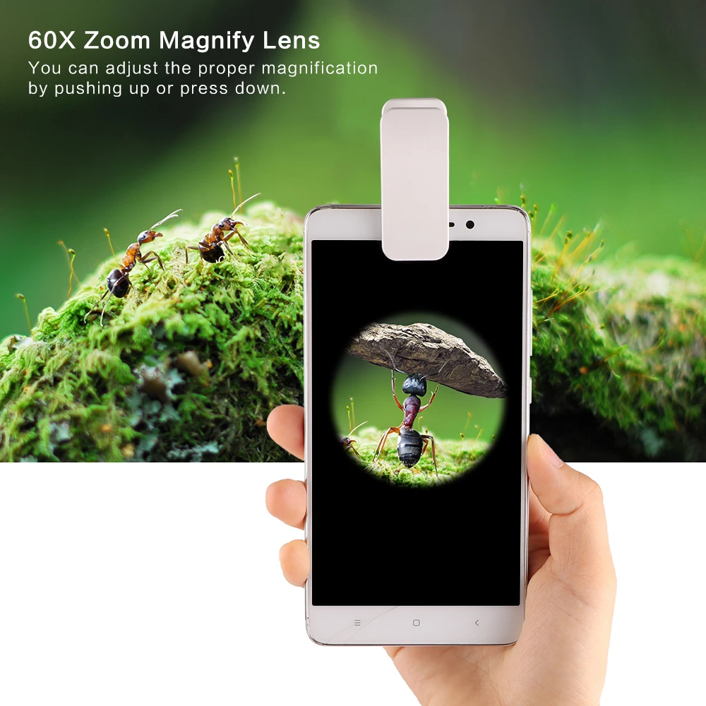 Universal 60x Optical Zoom Magnifier Micro Mobile Phone Microscope ...