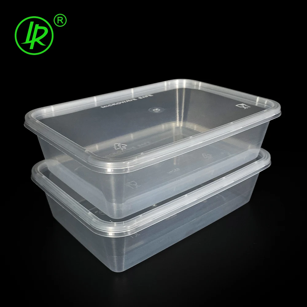Microwaveable Plastic Rectangular 650ml Takeaway Transparent Packing Disposable Food Containers ...