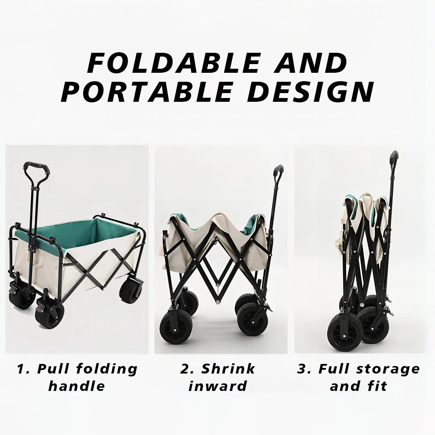 Outdoor Garden Beach Camping Trolley Cart Fishing Folding Camping Wagon ...