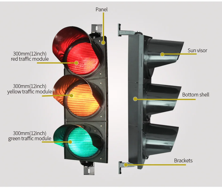 300mm Full Ball Traffic Signal Light Red Amber And Green For ...