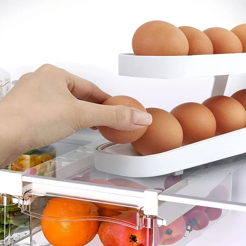 Raybin Egg Dispenser Organizers - Efficient Fridge Storage