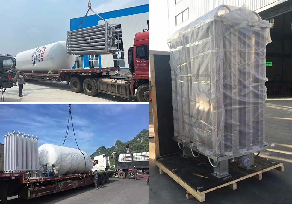 300nm3/h Cryogenic Liquid Ambient Air Gas Vaporizer for Filling Station