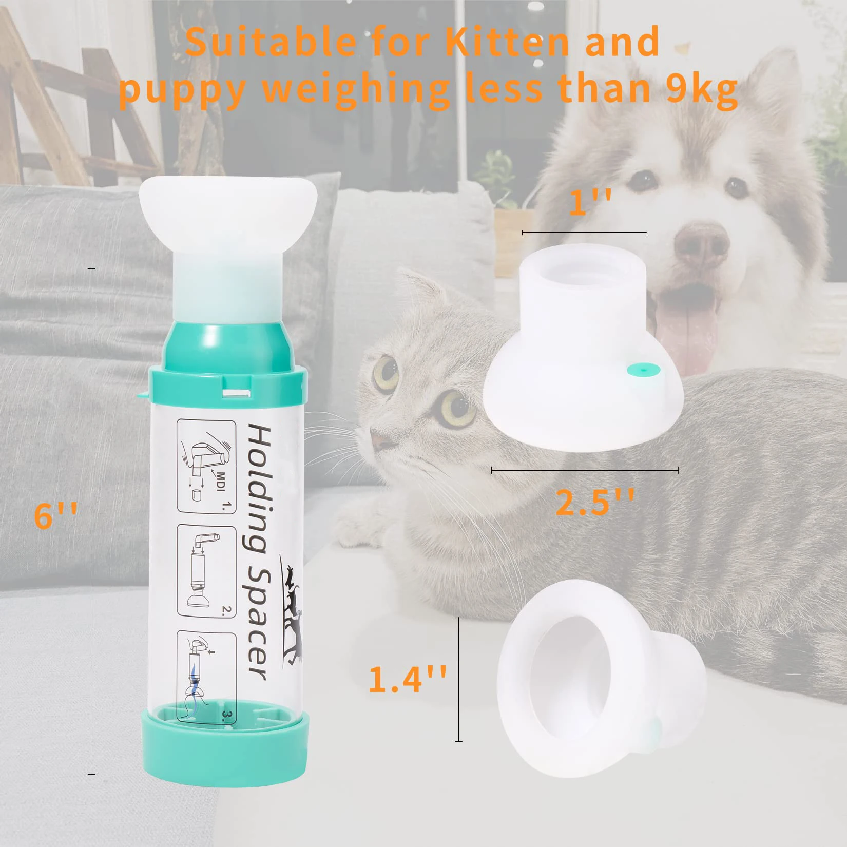 Aerosol Chamber Inhaler For Feline Exclusive Breathing - Helps Cats And ...