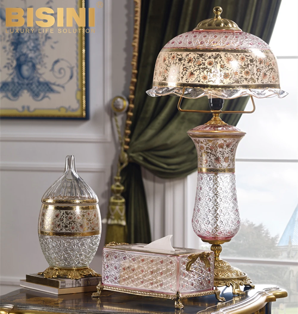 Pretty French Baroque Style Home Brass And Crystal Glass Tissue Box ...