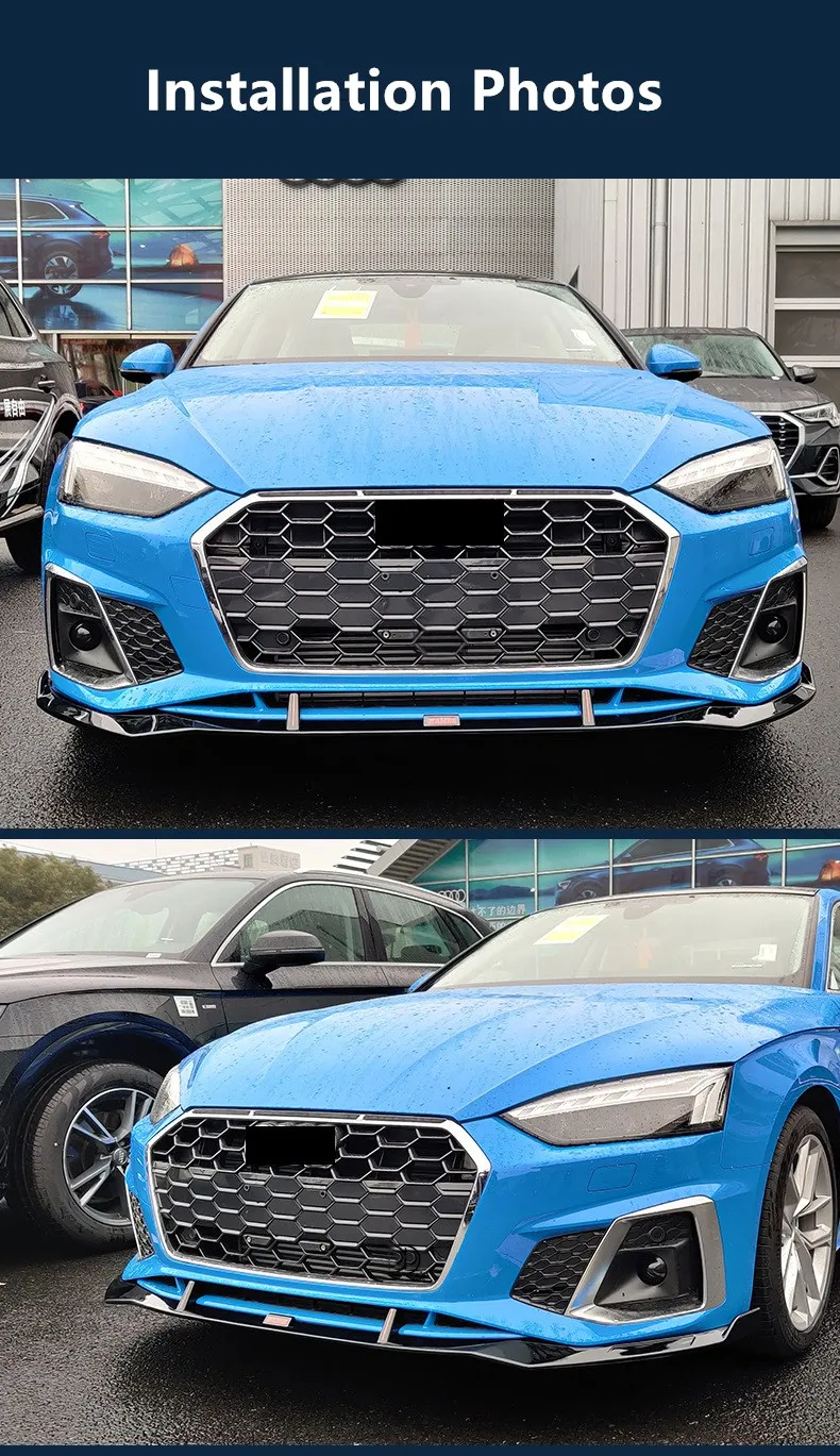 Auto Parts Car Front Bumper Lip For Audi A5 S Line 2021 2022 3-piece Type Front Splitter Spoiler ...