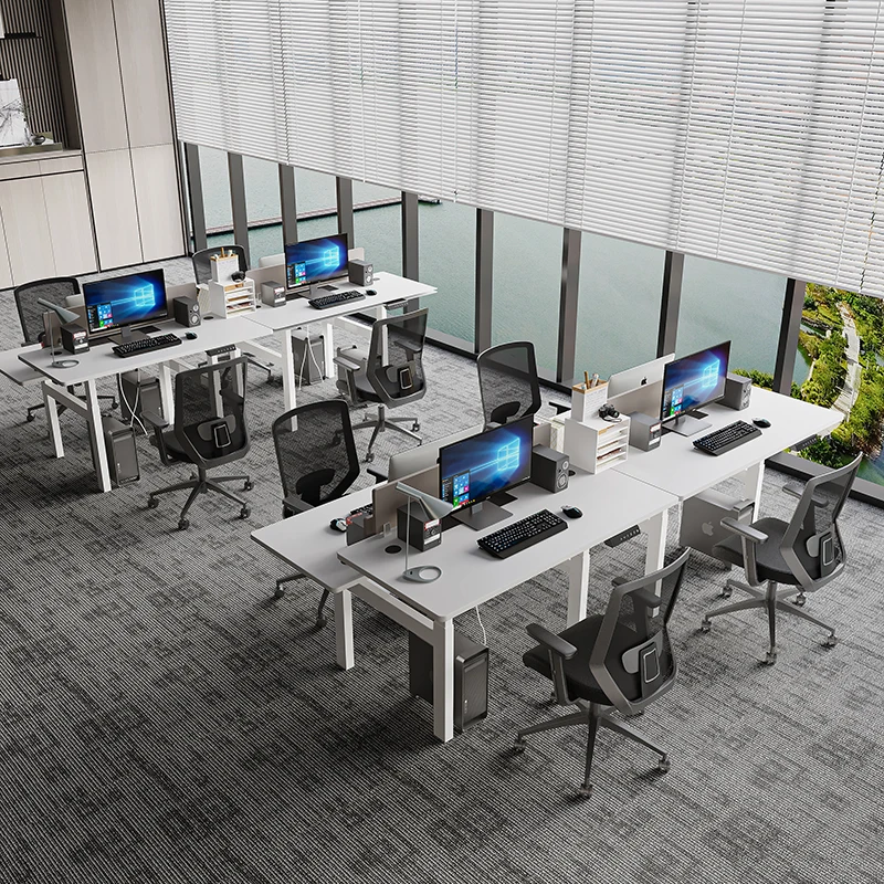 Two-person Modular Lift Workstation Electric Height Adjustable Computer ...