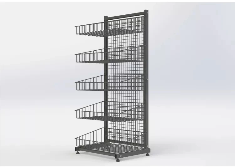 Customized Multi Layers Shelf with Wire Basket Display Rack Bakery ...