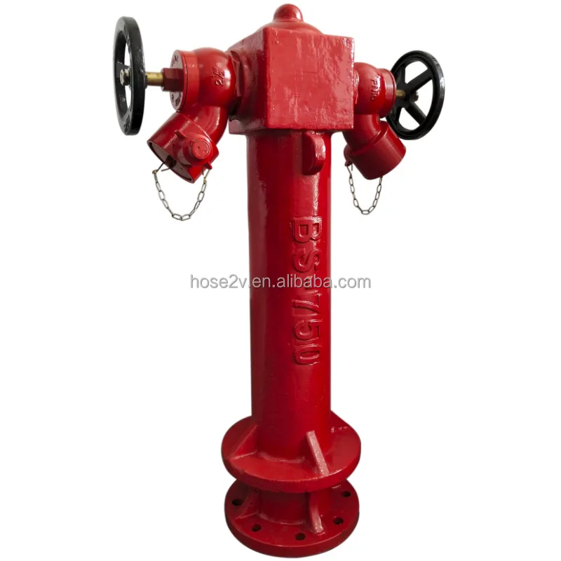 2 Way Pillar Fire Hydrant Valve DN100 Ground 4inch Fire Hydrant Valve ...