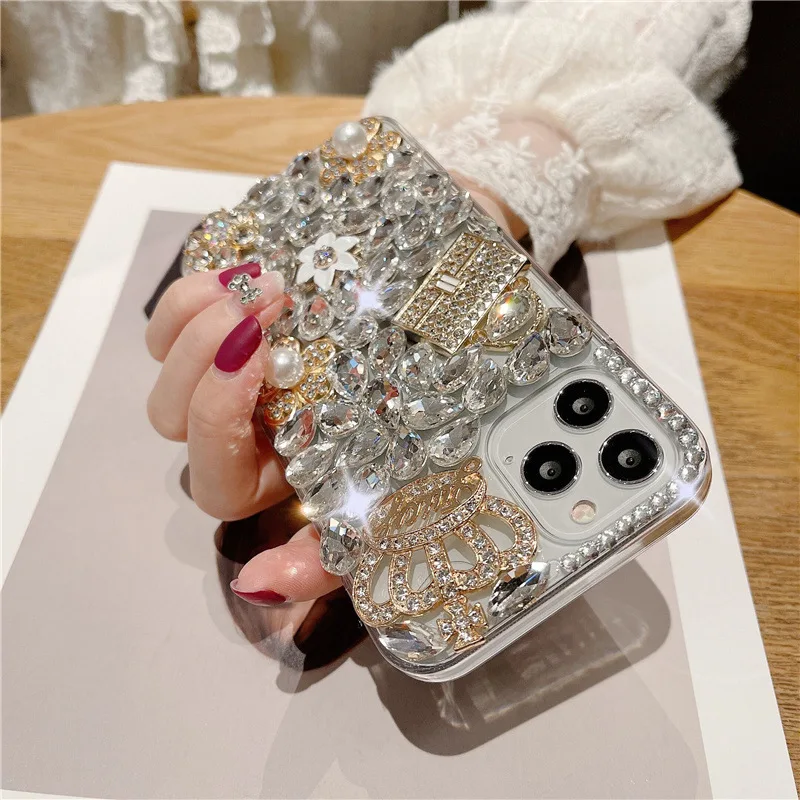 Creative Luxury Crown Bag Diamond Phone Case Rhinestone Mobile Covers ...