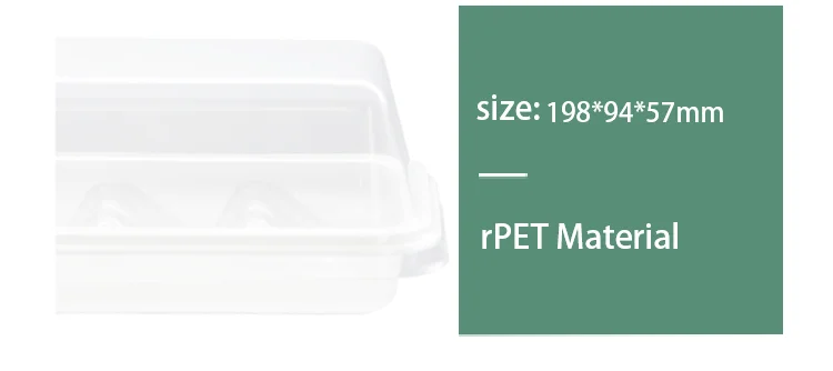 Rpet Large Rectangle Recyclable Food Grade Plastic Cake Box Bread Food Container Take Away Clear ...