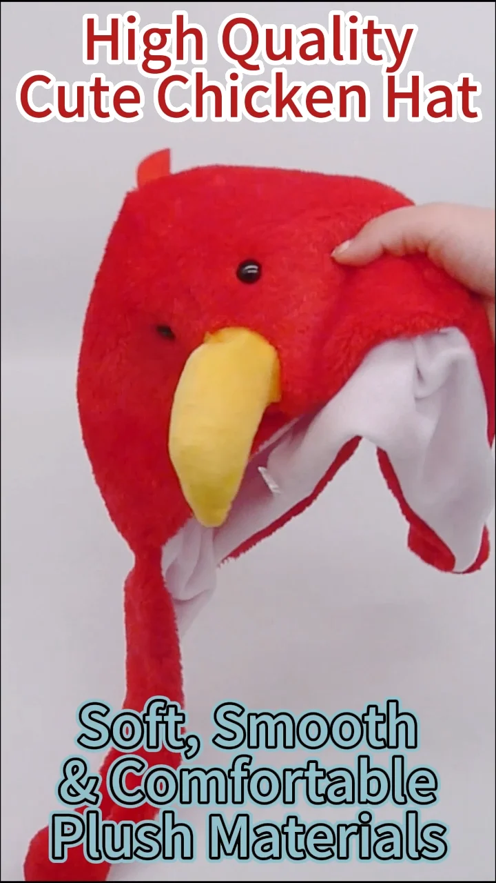 Soft Fluffy Chicken Hat Funny Animal Ear Flap Hats Cozy Winter Cap For ...