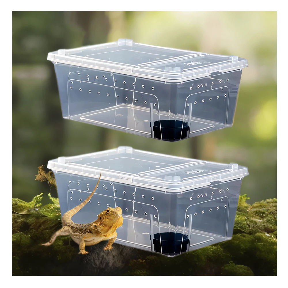 Reptile Feeding Box Snake Breeding Box Transparent Animal Habitat Cage ...
