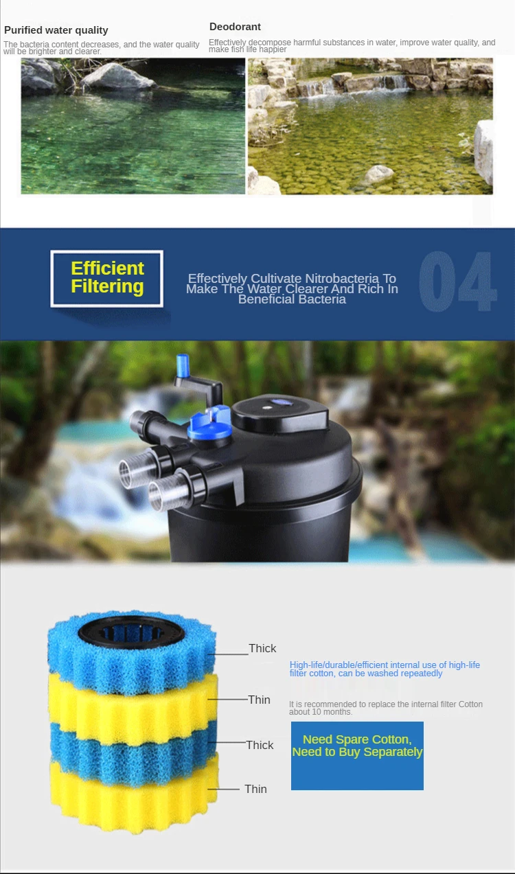 SUNSUN CPF-250 UV Lamp Pond Bio Press Filter - 10000l/h