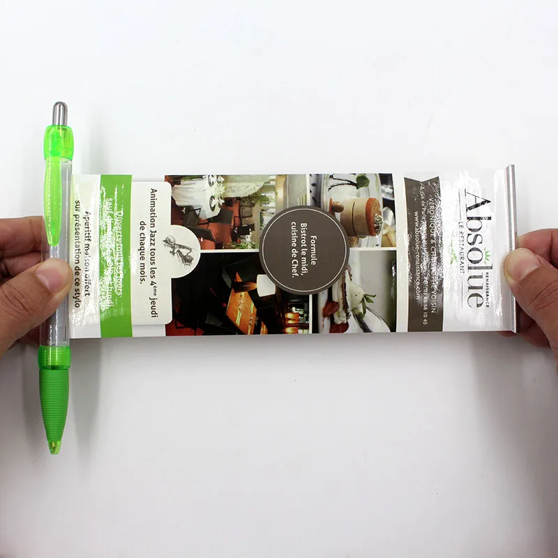 Customized Advertising Promotion Banner Pen with Roll Out Paper