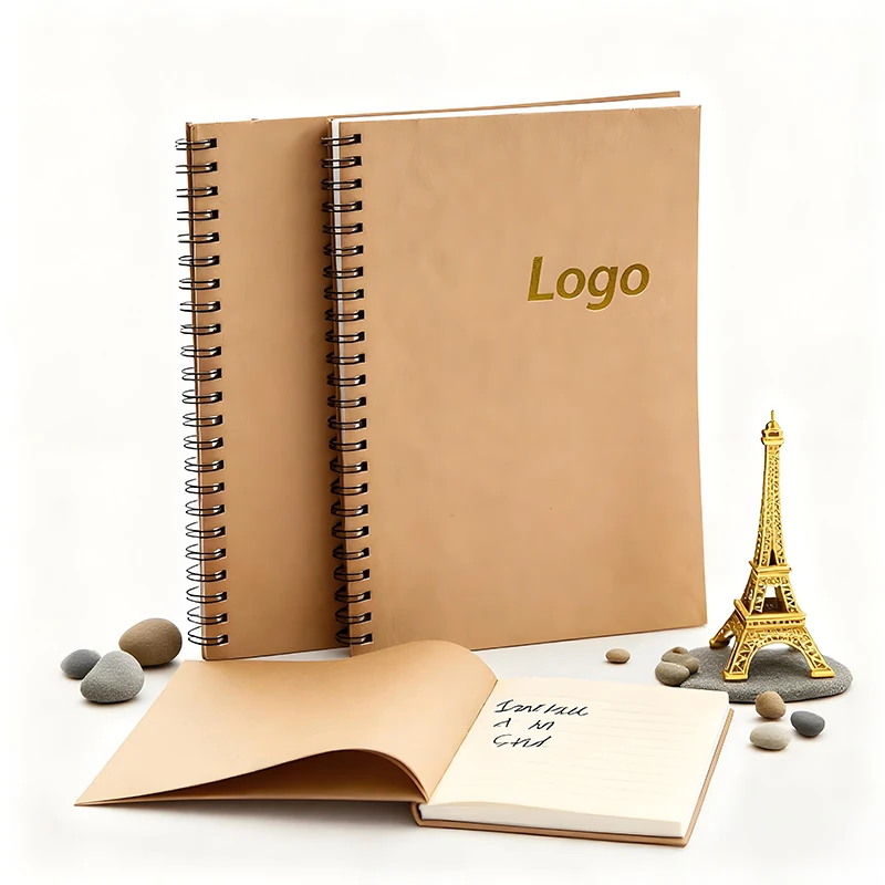 Vintage Kraft Paper Coil Custom Sketch Notebook Custom Printed logo ...