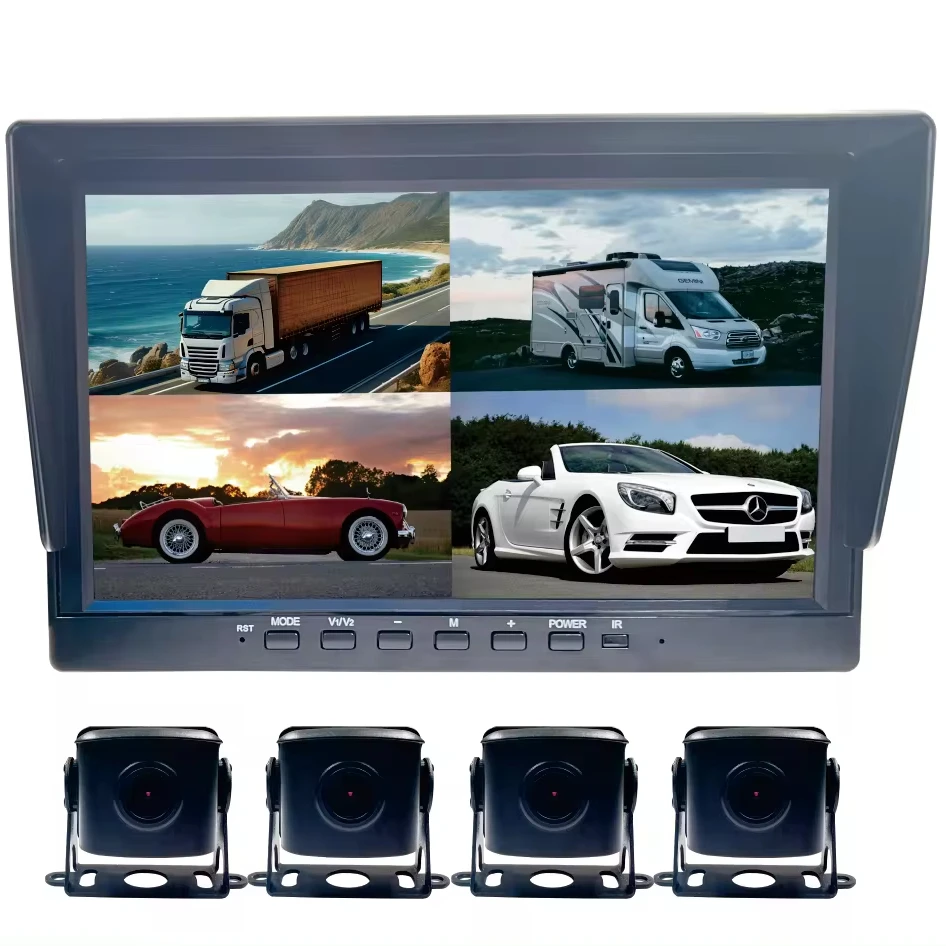 10 Inch Hd Quad View System Support 4ch 1080p Or 720p Backup Side ...