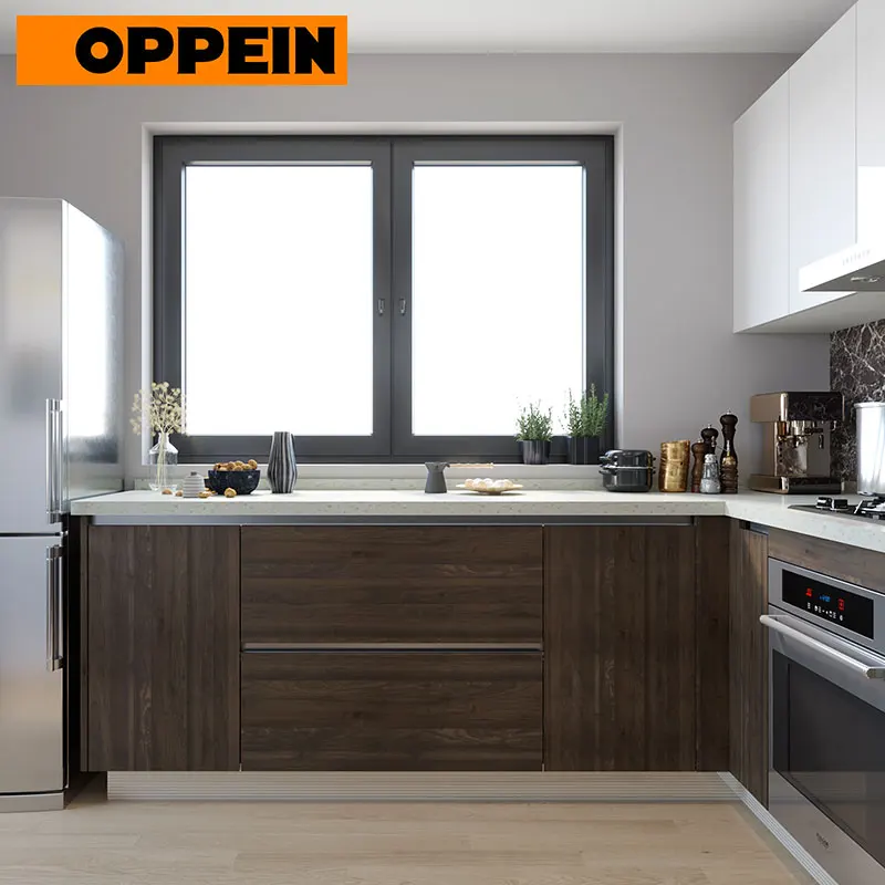 Oppein Myanmar Project U Shaped Lacquer Hpl Small Kitchen Cabinet Set - Buy Small Kitchen ...