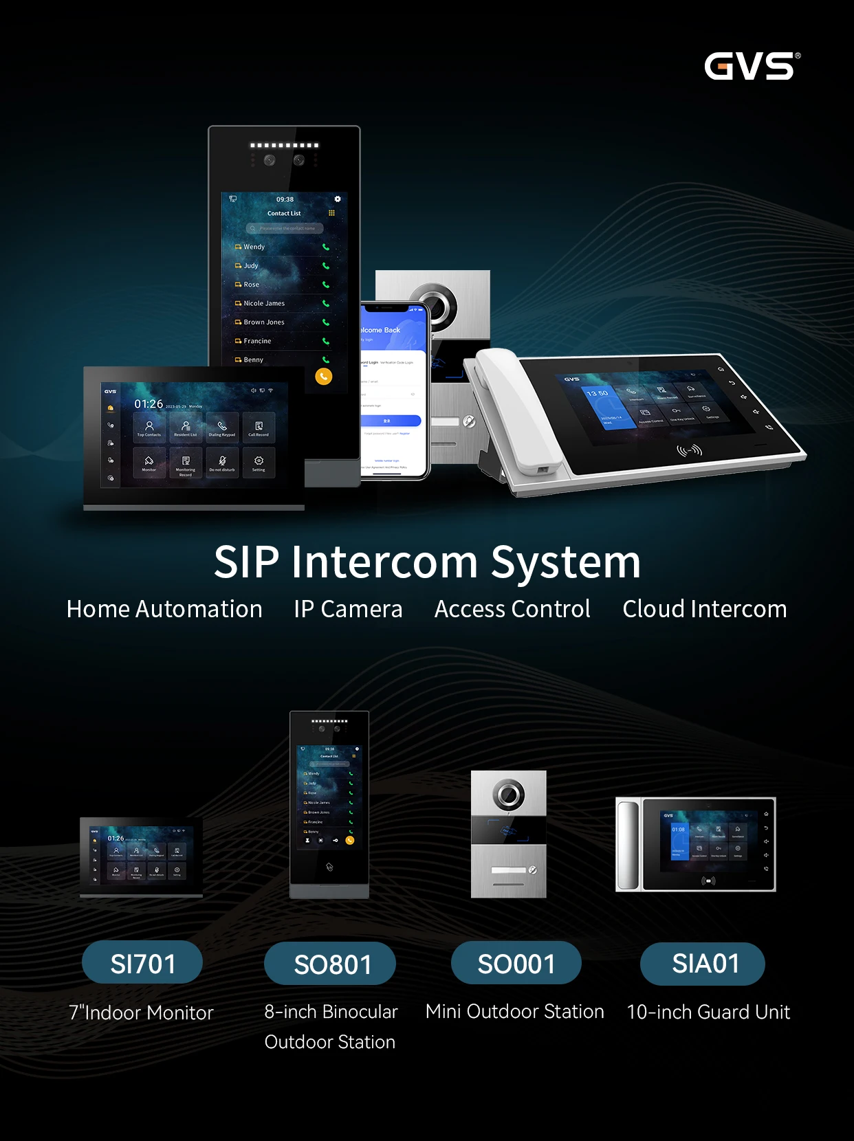 GVS Factory Supply TCP IP SIP Video Intercom Door Bell Camera