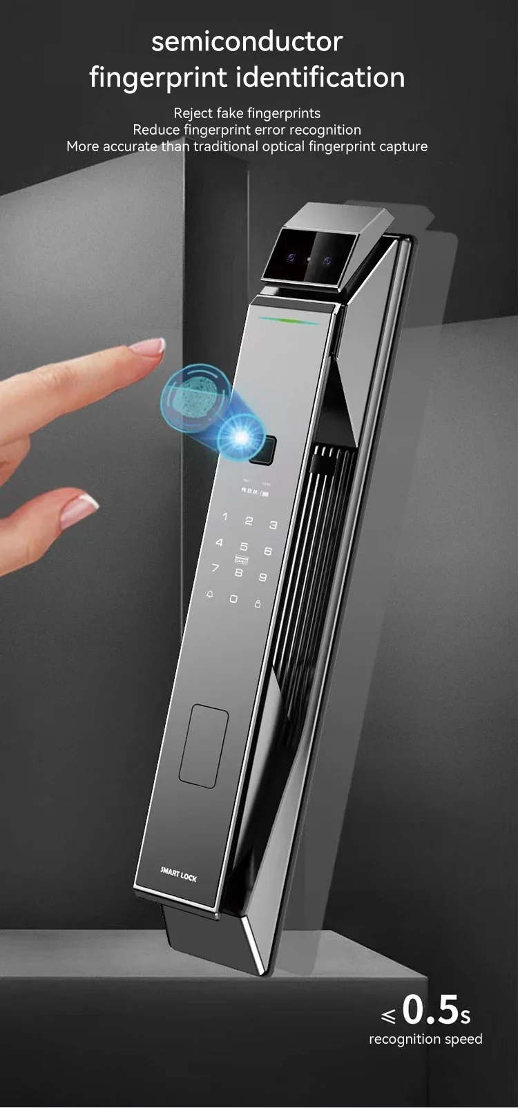 Smartier Tuya Security Fully Automatic Smart Lock 3d Face Recognition ...