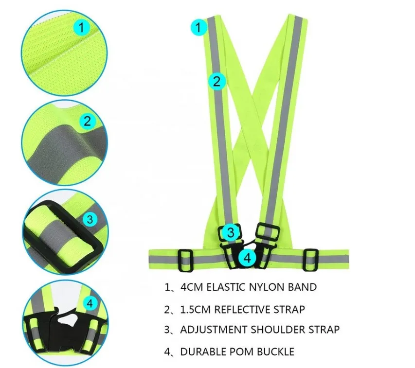 Reflective Safety Clothes Vest Running Reflective Clothing Belt Cycling ...