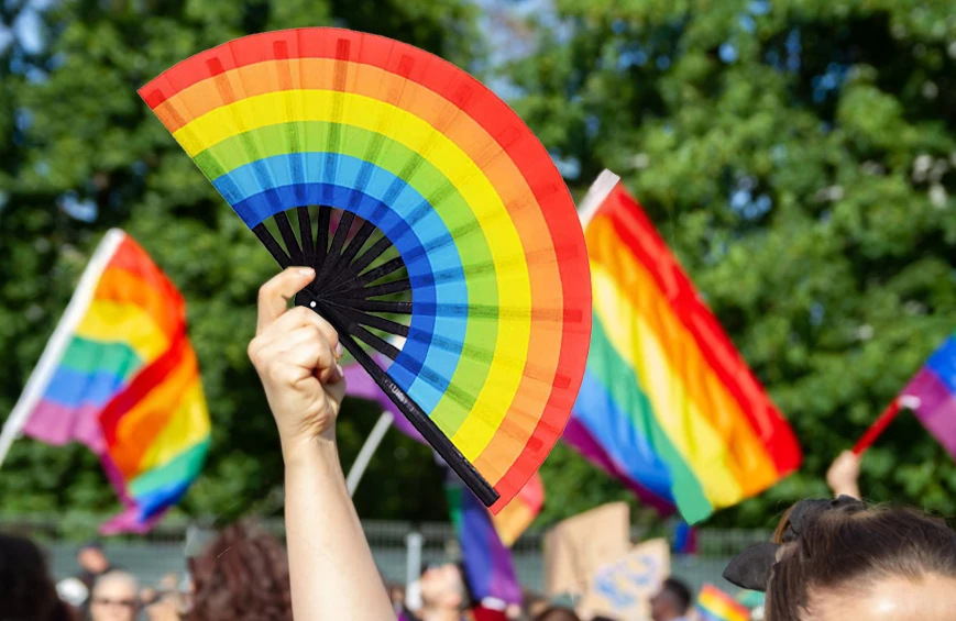 Custom Premium Bamboo Folding Clack Hand Fan - 33cml