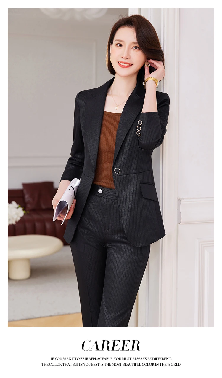 Oem Elegant Ladies Office Suit Uniforms 2 Piece Set Career Dresses Suit ...
