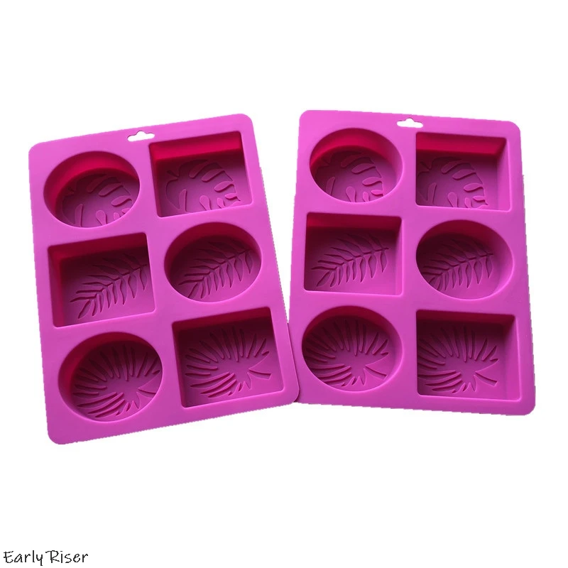 Early Riser 6-connected Square Oval Leaf Silicone Mold Aromatherapy ...