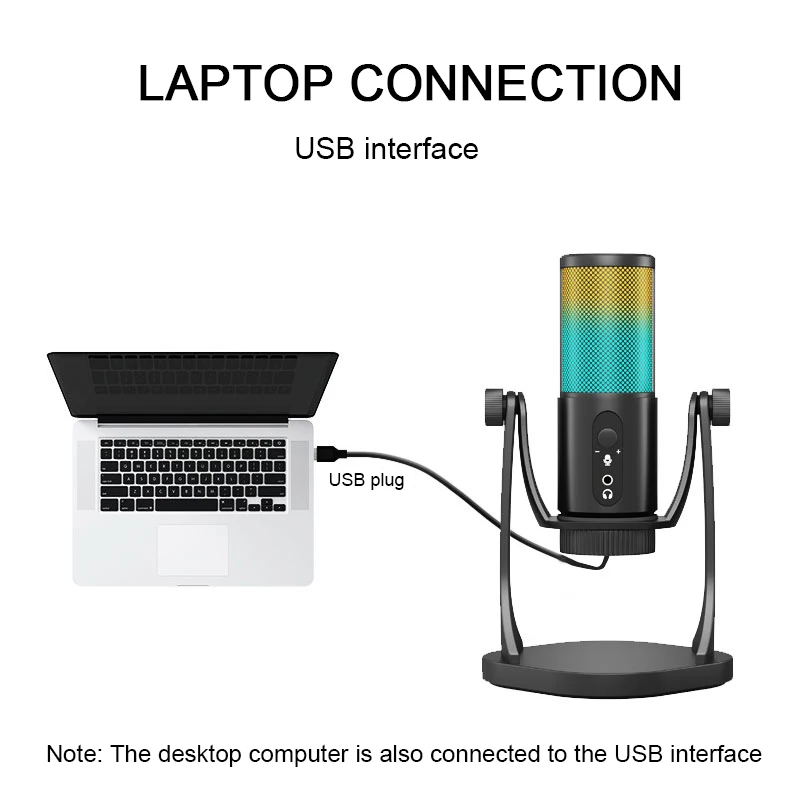Gaming USB Microphone with RGB Indicator - Voxfull MC380