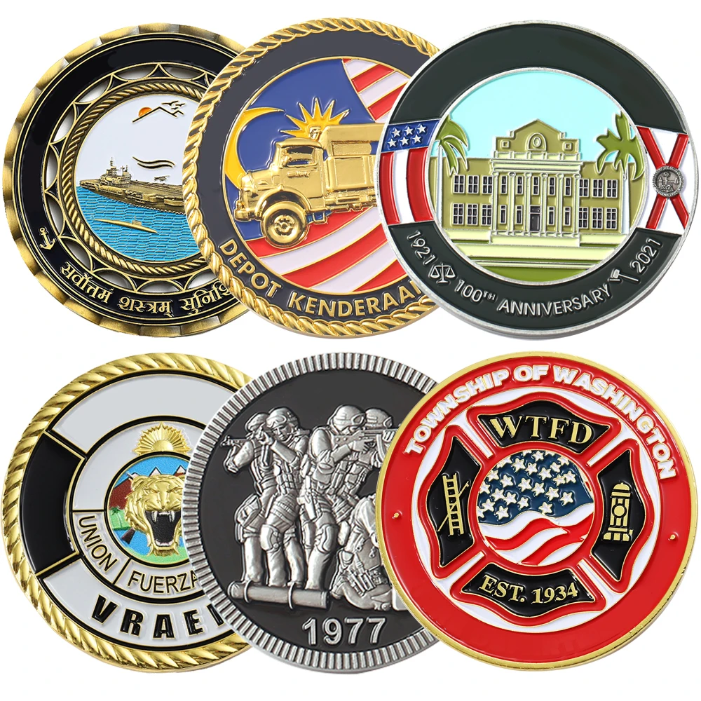 Custom Metal Enamel Coins Token Souvenir Commemorative Gold Silver ...