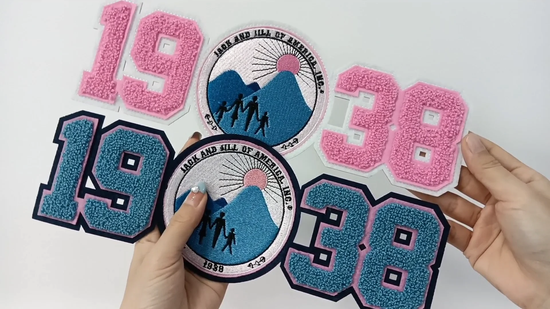 Chenille Greek Letters Sorority Pink And Blue Jack And Jill Of America Inc Round 1938 Year ...