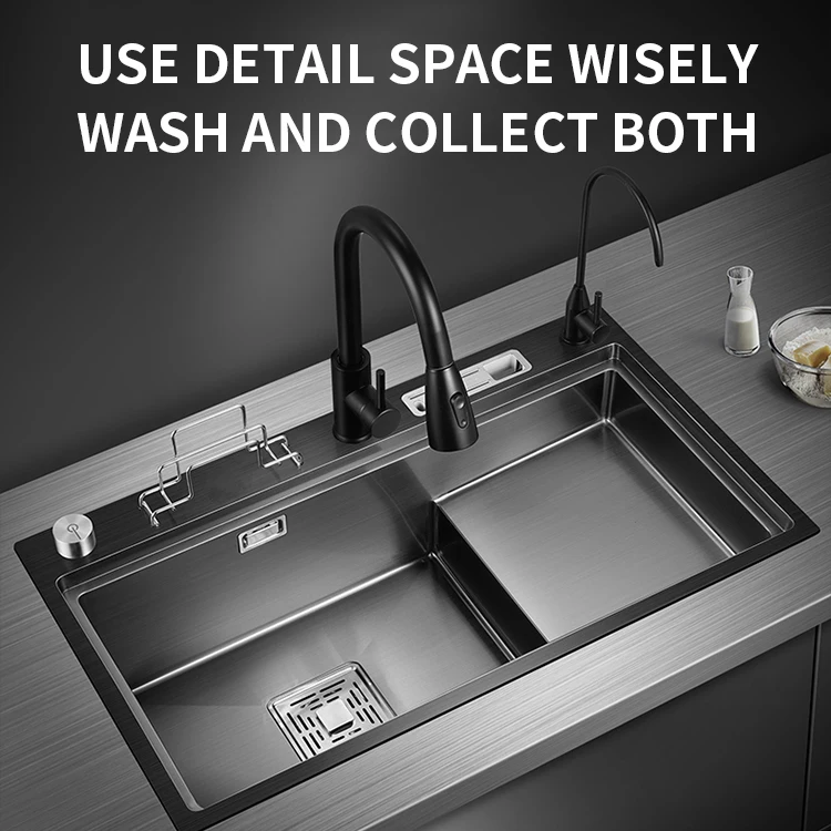 Custom Made Square Kitchen Basin Sink With Drain Board - Italian Style ...