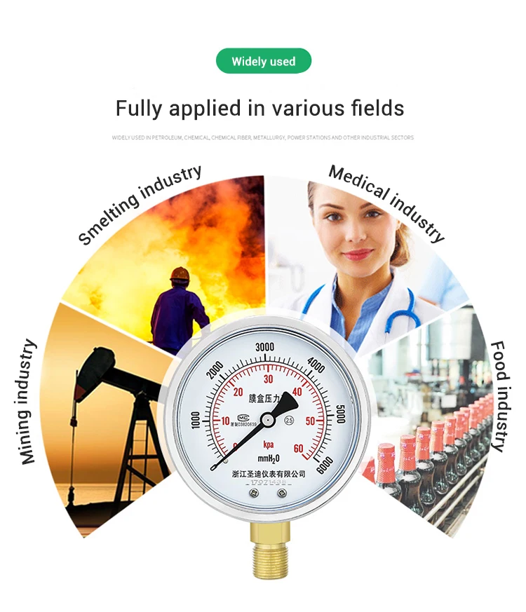 100mm Panel Hydraulic Pressure Force Measuring Gas Fuel Pressure Gauge ...