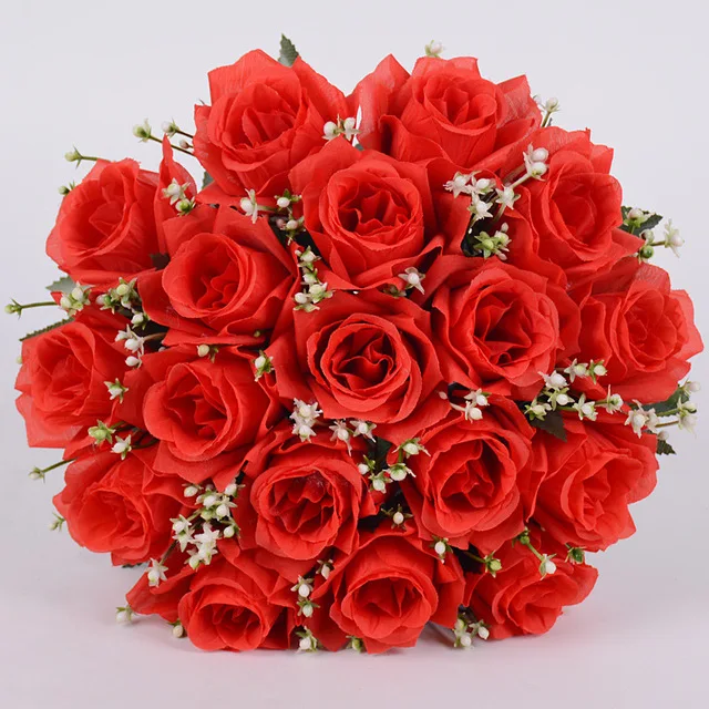 18 Head Open Premium Large Artificial Rose Bouquet