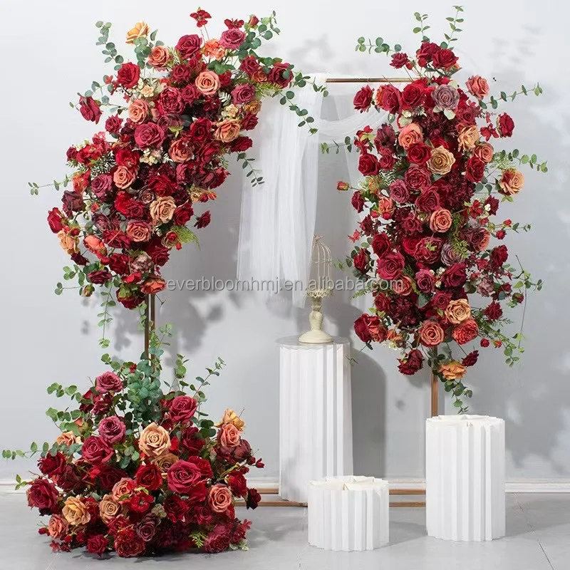 A custom wedding floral centerpieces decor red rose flower balls ...