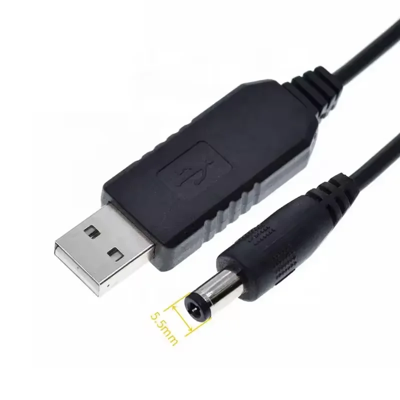 Universal USB 5V to 12V Step Up Cable DC 5.5*2.1mm Plug Power Cable ...